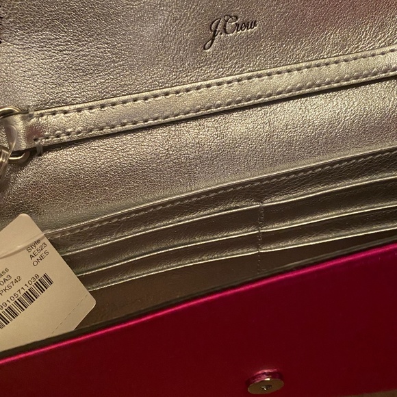 J. Crew | Bags | Jcrew Chain Wallet Satin Handbags | Poshmark